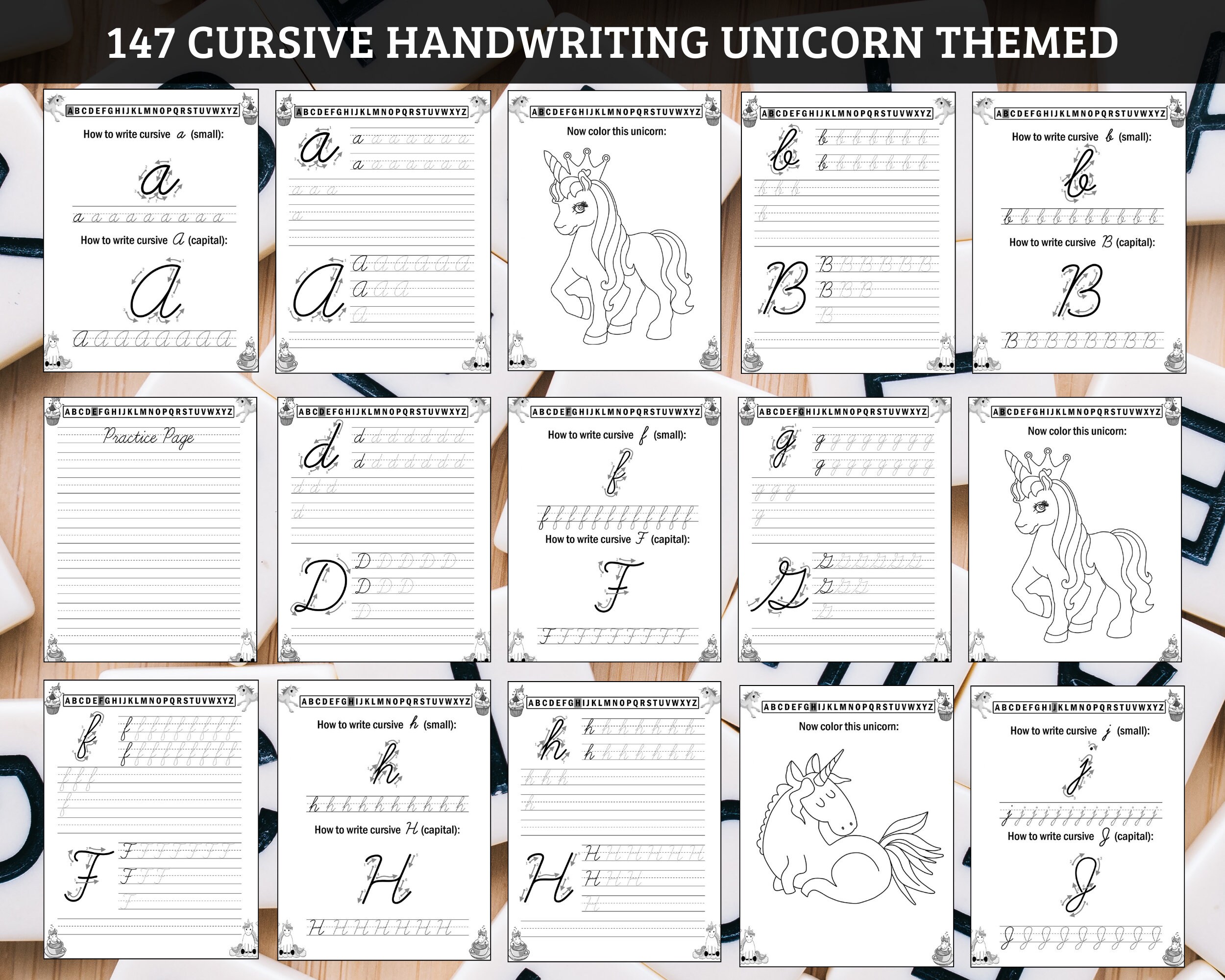 Cursive Handwriting Worksheets Practice Workbook for Kids Letter ...