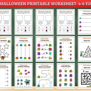 Printable Halloween Preschool Activity Bundle, Pumpkin Color Page, Maze ...