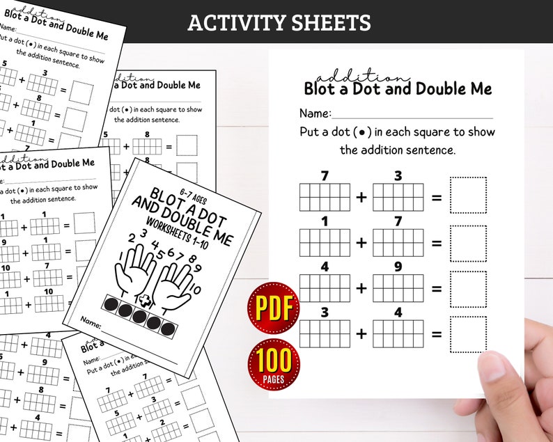 Addition Worksheets Ten Frame up to 10 Addition to 20 Math Preschool to ...