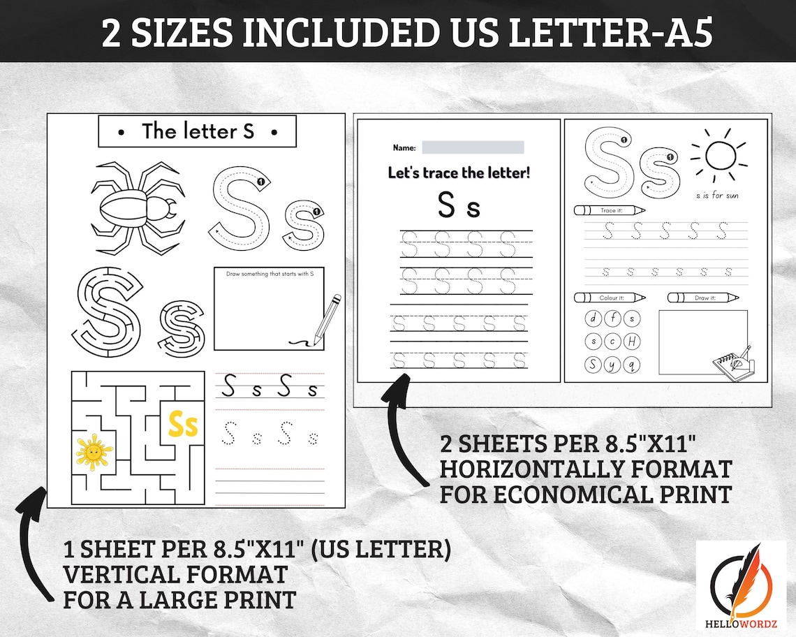 Letter S Worksheet Preschool Practice Letters of Week S Tracing ...