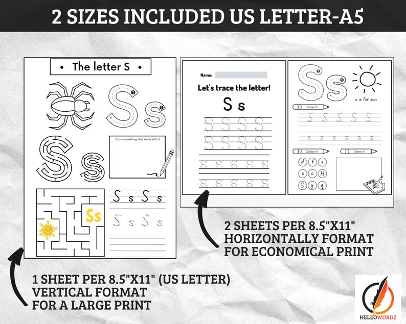 Letter S Preschool Worksheet Practice S Tracing Activity Crafts ...