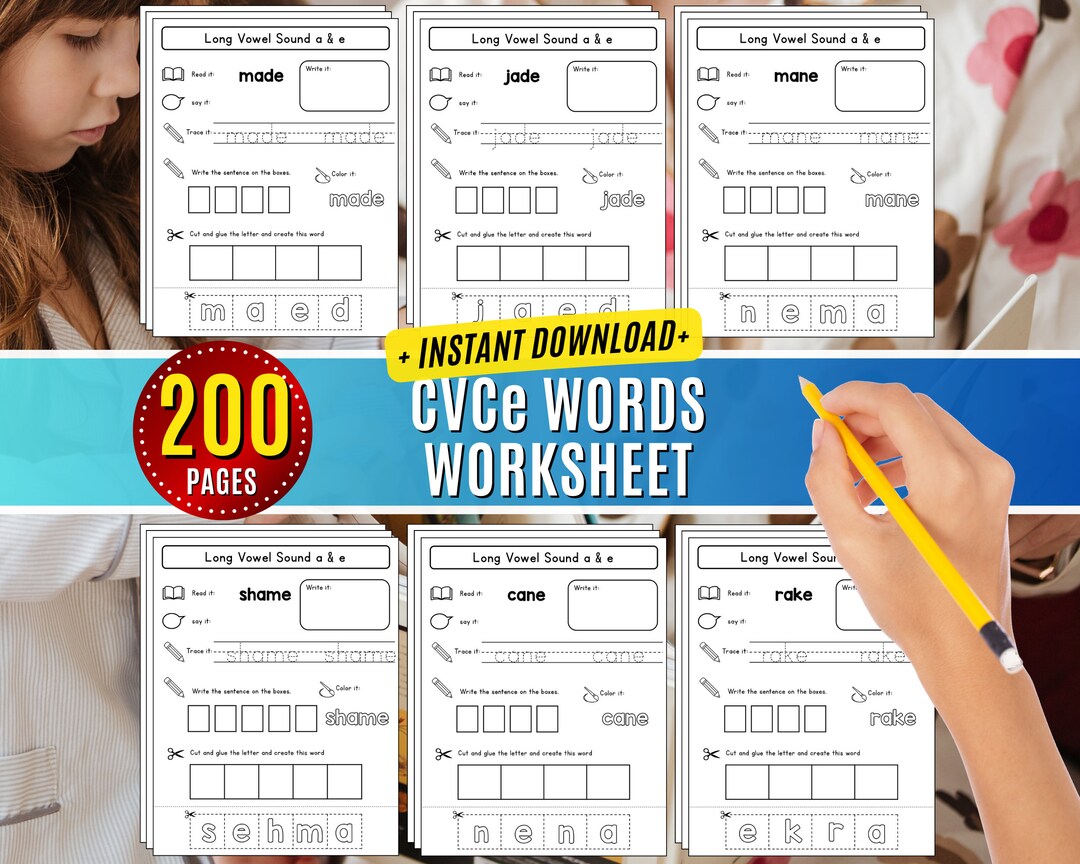 Long Vowel Sounds Worksheets Cvce Games Sight Words Printable Learning ...