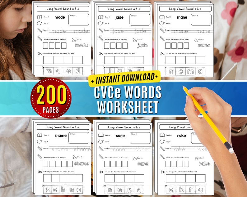 Long Vowel Sounds Worksheets Cvce Games Sight Words Printable Learning ...