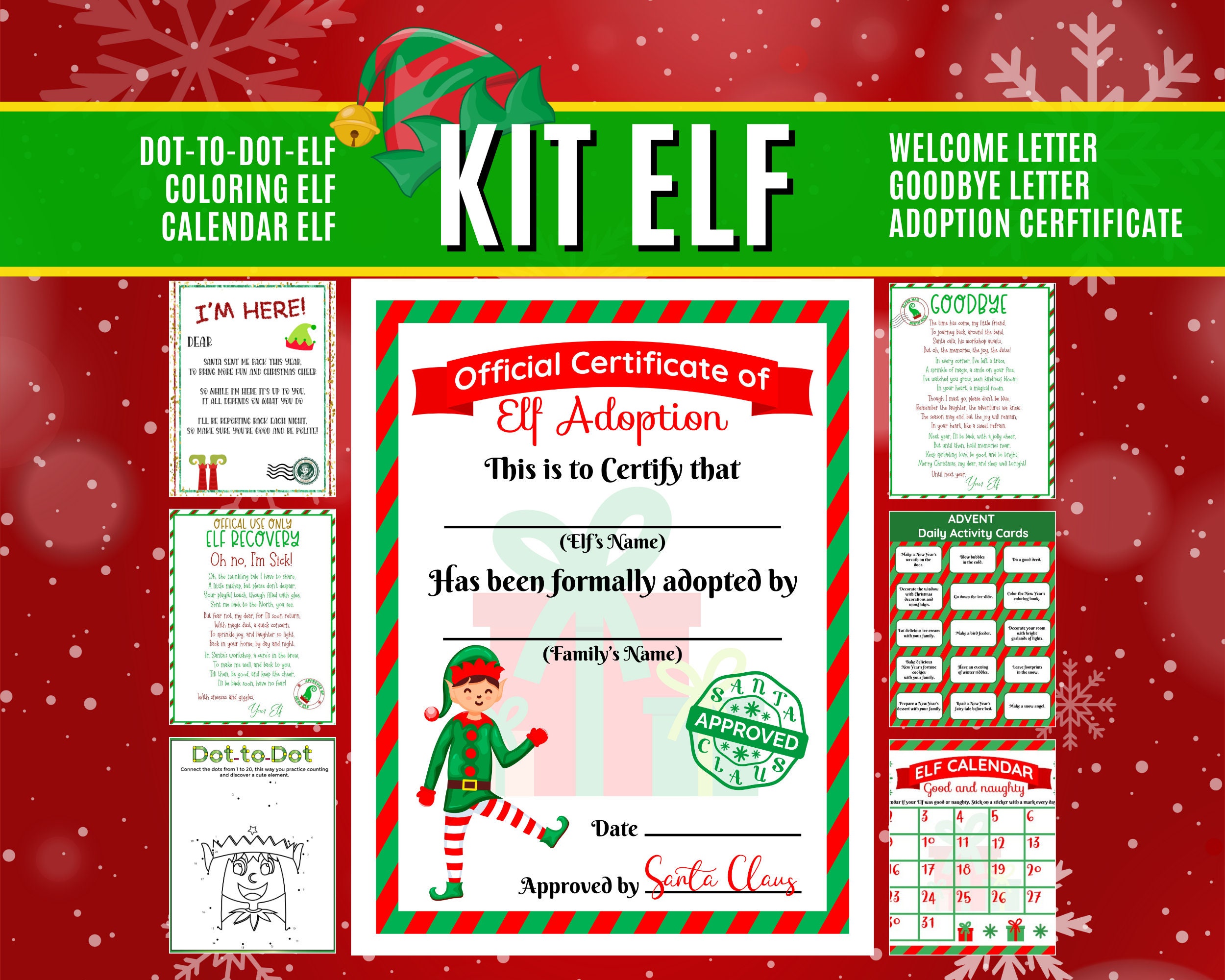 Kit Elf Letter Arrival Printable, Goodbye Elf Welcome Letter Santa ...