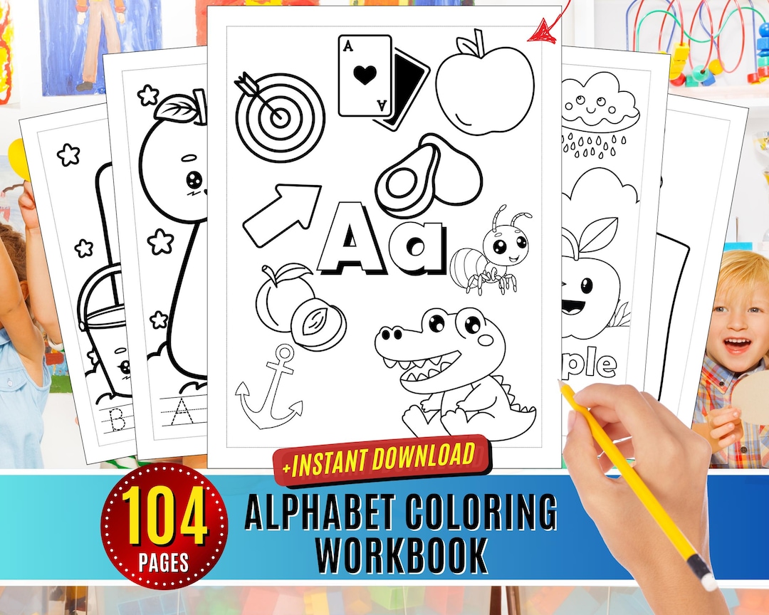 Alphabet Coloring Worksheet Letter Abc Printable Alphabet Learning ...