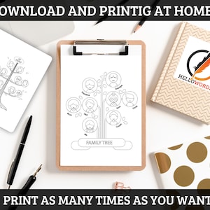 10 Family Tree Coloring Pages Kids Printable, Sheet Children Coloring ...