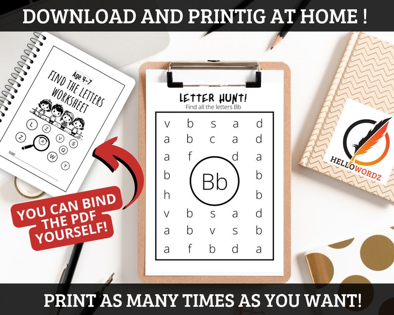 Find the Letters Hunt Worksheets, Find and Dab Alphabet ABC Printable A ...