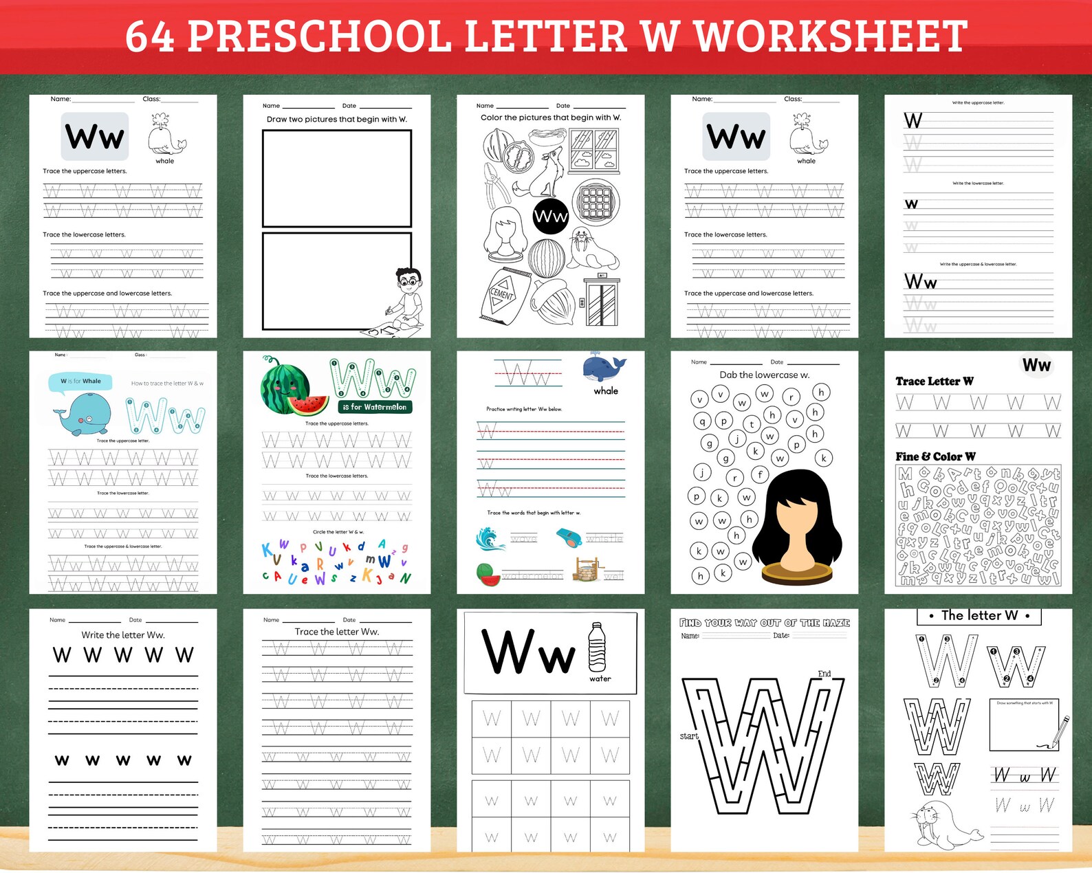 Preschool Letter W Worksheet Letters of Week Pre-k Activity Tracing ...