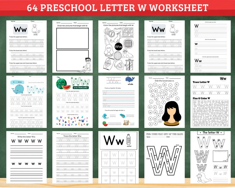 Preschool Letter W Worksheet Letters of Week Pre-k Activity Tracing ...