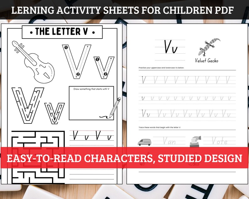 Letter V Worksheets Preschool Letters of Week Pre-k Activity Tracing ...