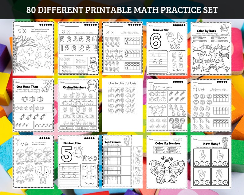 Kindergarten Math Worksheets Number Practice Printables Counting ...