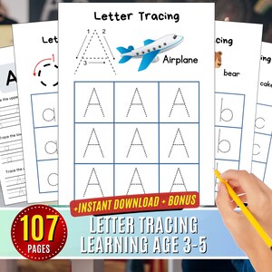 Alphabet Tracing Letters Worksheets Bundle Letter of the Week Printable ...