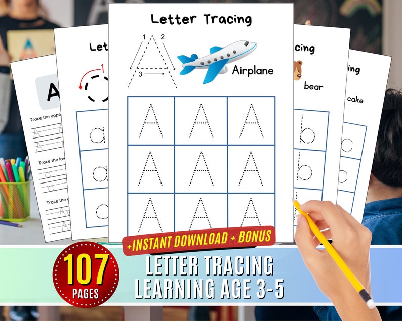 Alphabet Tracing Letters Worksheets Bundle Letter of the Week Printable ...