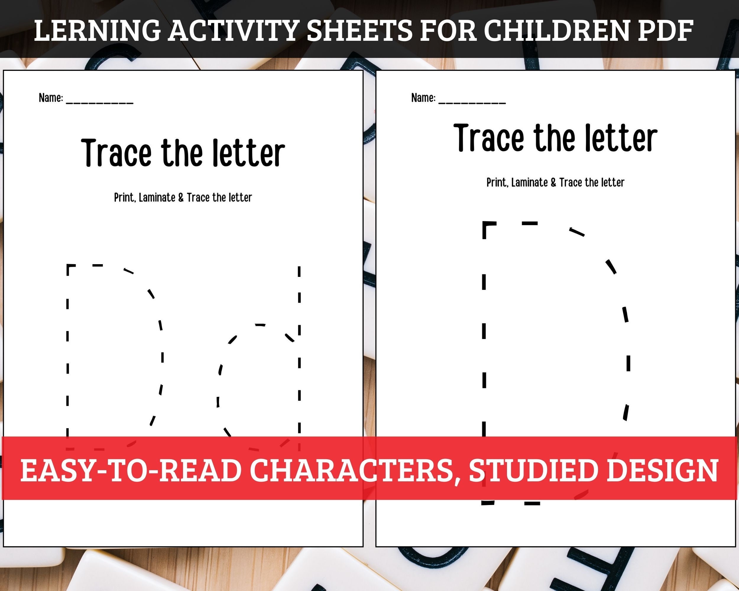 Preschool Learning Letter Worksheets Alphabet Tracing Letters ABC Color ...
