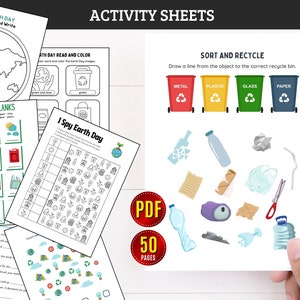 Earth Day Activity Workbook Themed Recycling Activity Worksheets ...