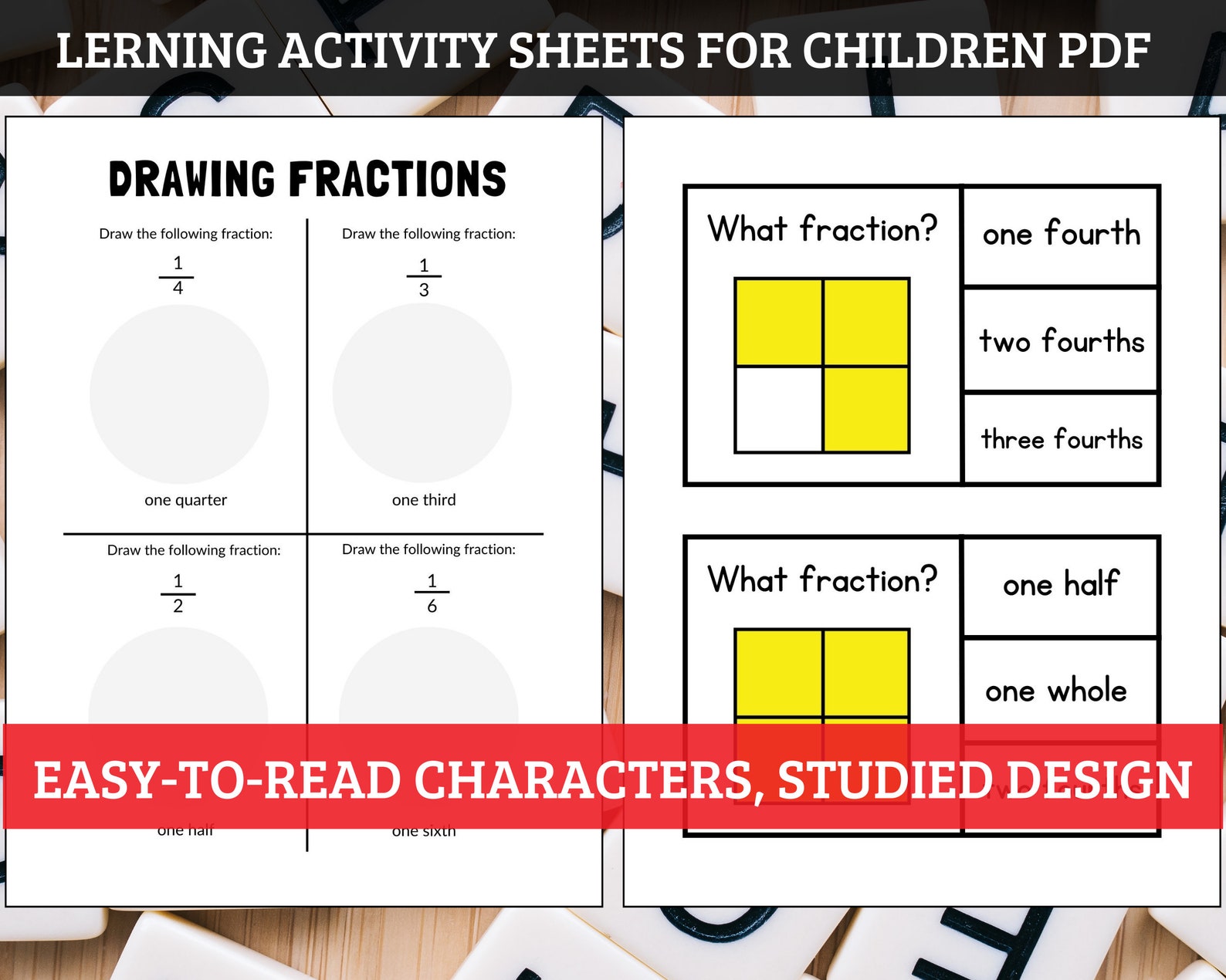 Fractions Worksheet Activities 3rd 4th Grade Printable, Learning Math ...