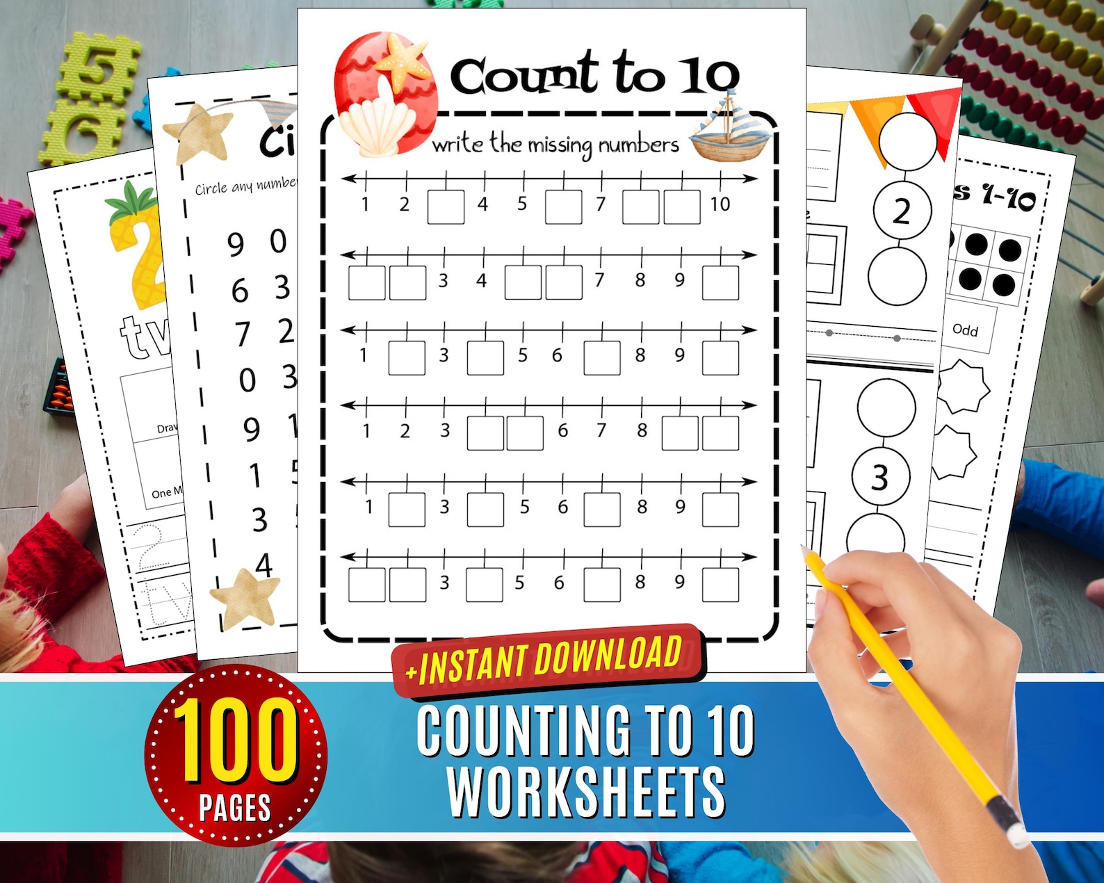 Counting to 10 Worksheets Counting to Ten Learning, Preschool Learn to ...