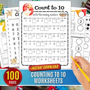 Counting to 10 Worksheets Bundle: Preschool & Kindergarten Printable ...