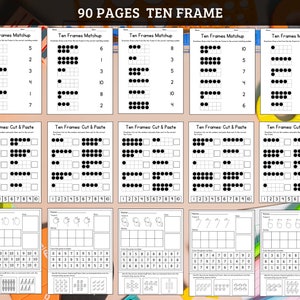 Ten Frame Printable Worksheet Counting to 20 Learning Visual Count 1-20 ...