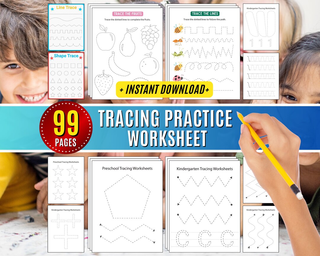 Tracing Worksheet Practice for Kids Learn to Write Prek Tracing Letters ...