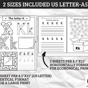 Letter K Worksheets Preschool Letters of Week Pre-k Activity Tracing ...
