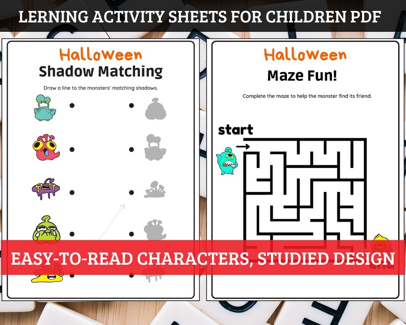 Printable Halloween Preschool Activity Bundle, Pumpkin Color Page, Maze ...