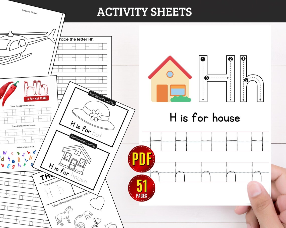Preschool Letter H Worksheet Printables Letters of Week Pre-k Activity ...