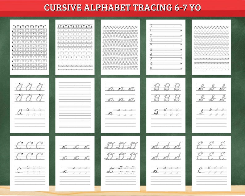 Cursive Alphabet Tracing Letter Writing Sheets Handwriting Learning to ...