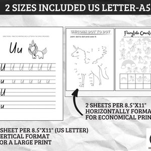Unicorn Worksheets Letter Alphabet, Unicorn Number Activity Book ...