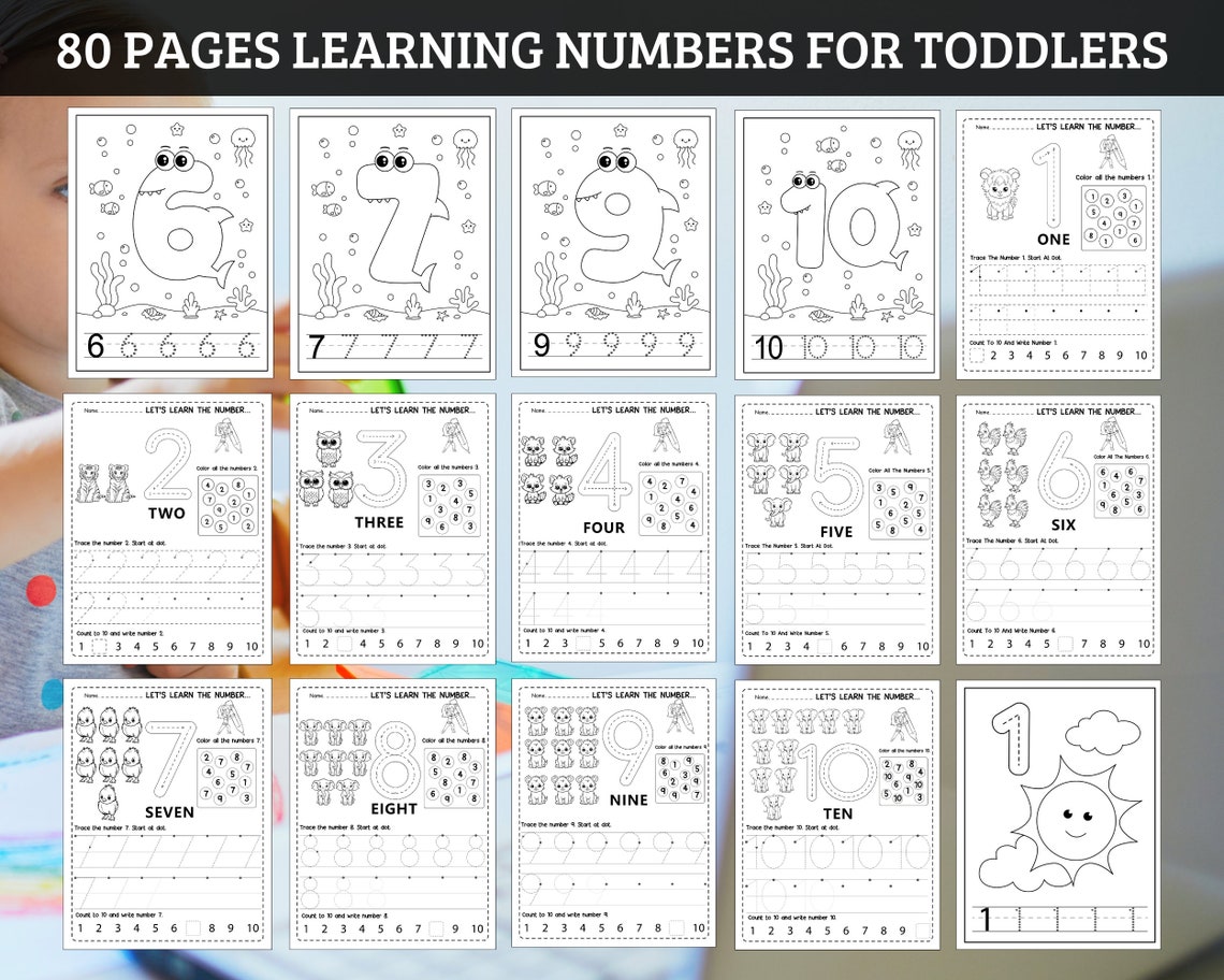 Learning Worksheets Numbers for Toddlers Tracing Number Printables ...