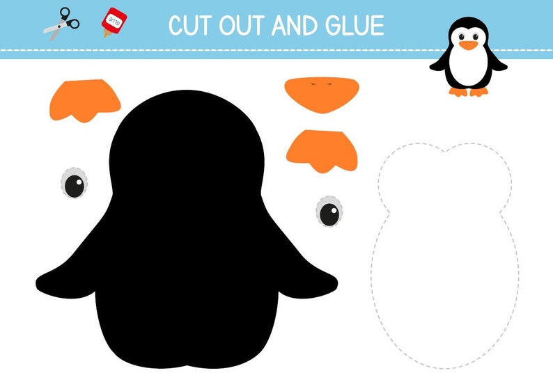 Cut and Paste Ocean Crafts Penguin for Preschool Fish Turtle Coloring ...