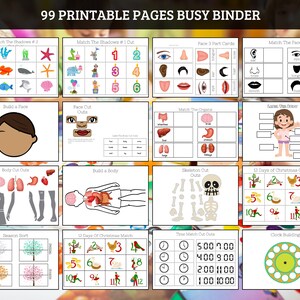 Preschool Busy Binder Worksheets Printables Educational Interactive for ...