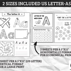 Preschool Letter A Worksheet Tracing Letters of Week Pre-k Activity ...