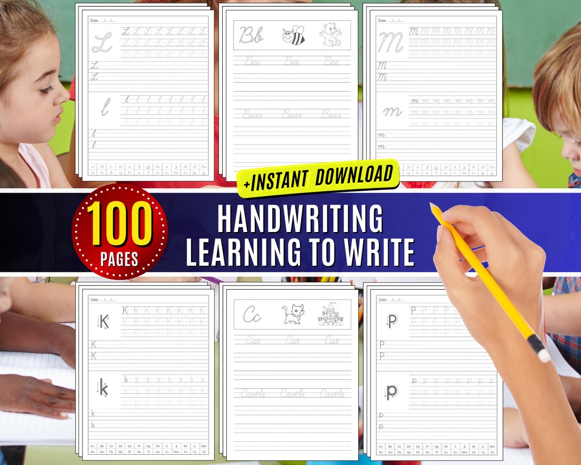 Handwriting Learning to Write Cursive and Print Worksheets Lettering ...