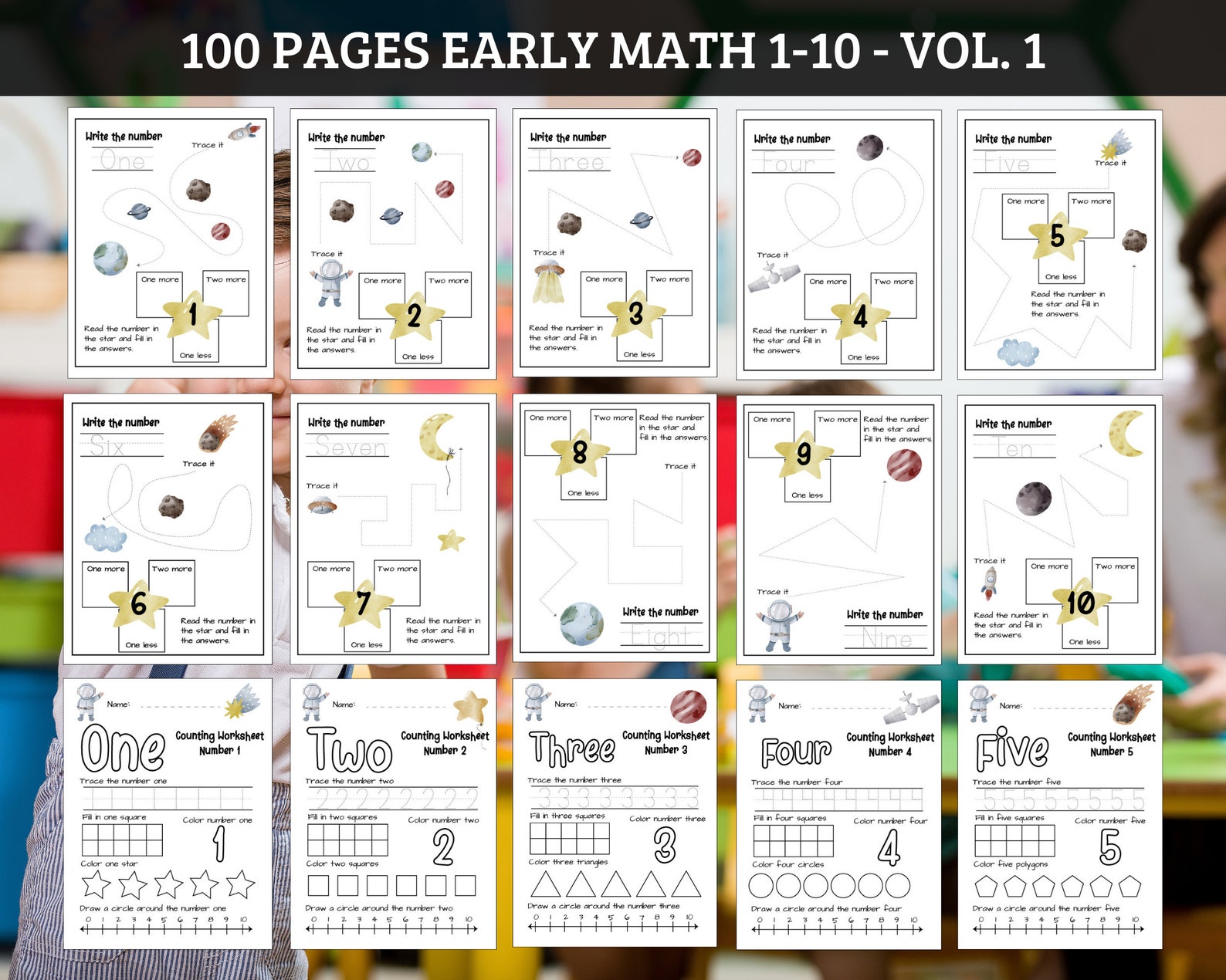 Number Worksheets Counting to 10 Math Early Math Pack Learning ...