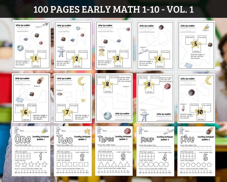 Number Worksheets Counting to 10 Math Early Math Pack Learning ...