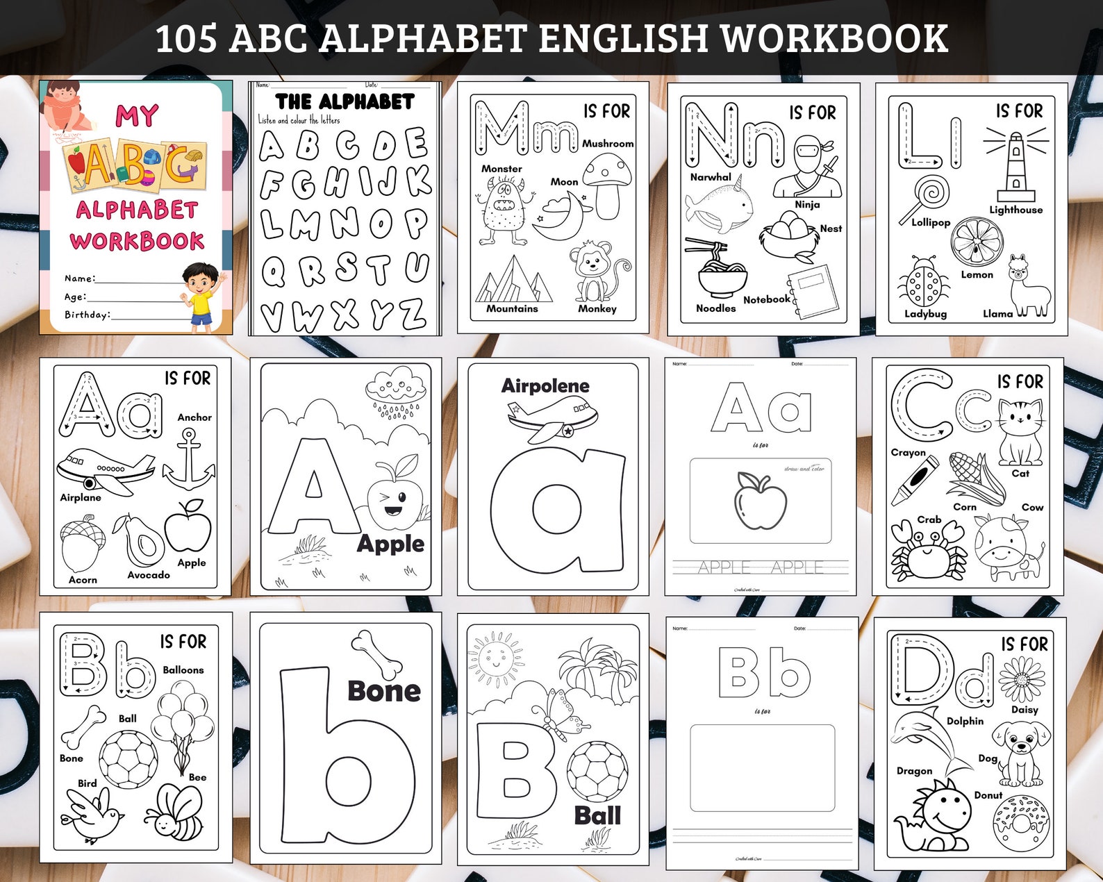 Abc Worksheet Alphabet English Letter Book, Trace Alphabet Learning ...