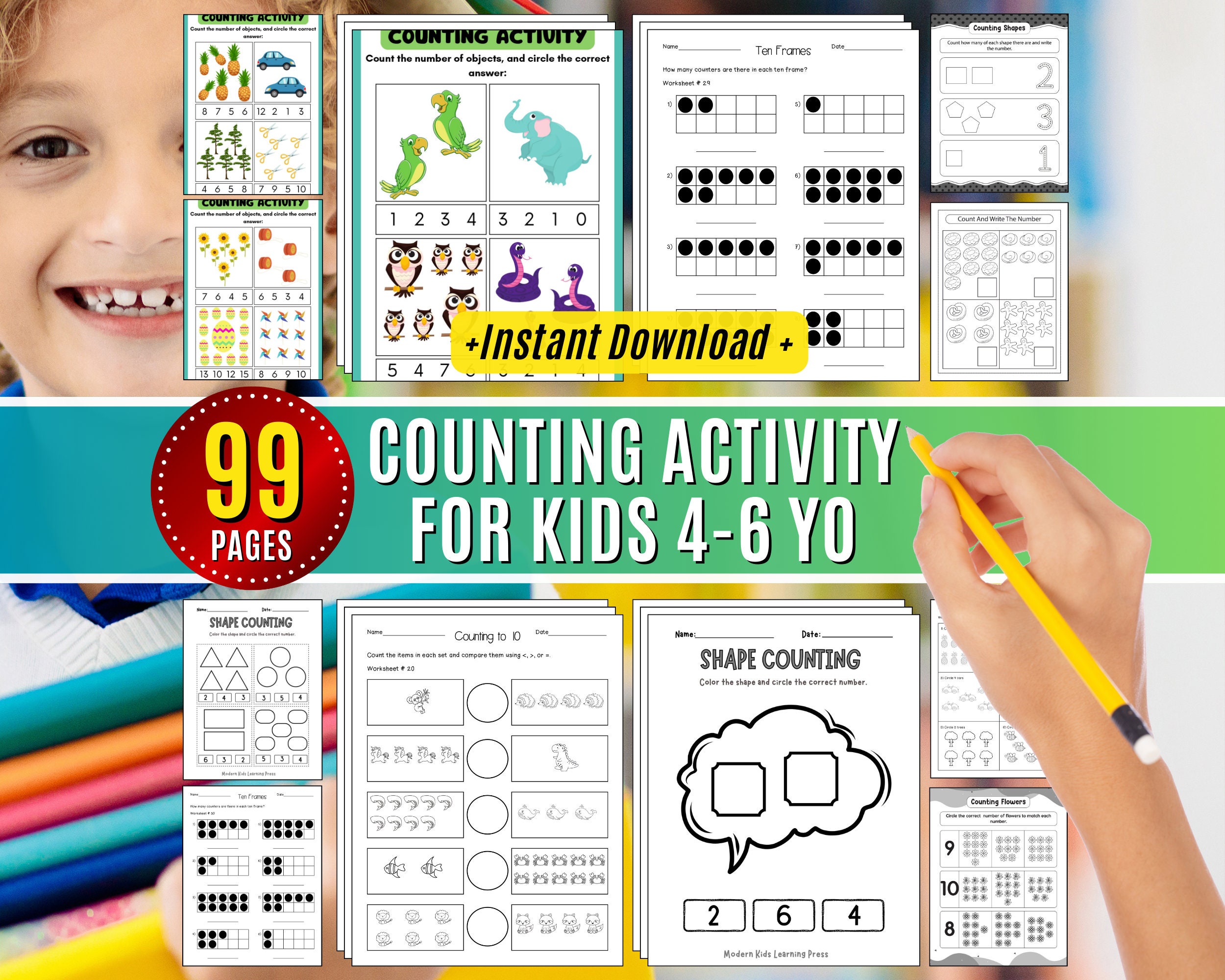 Counting Objects Activity, Counting Activities for Preschool Basic Math ...