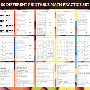 Kindergarten Number Worksheets Preschool Math Game Printables, Practice ...