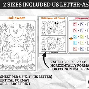 Printable Halloween Preschool Activity Bundle, Pumpkin Color Page, Maze ...