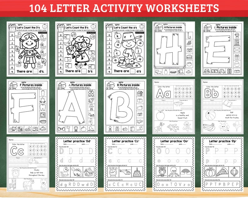 Practice Letters Worksheets Alphabet Preschool Activity Tracing Letter ...