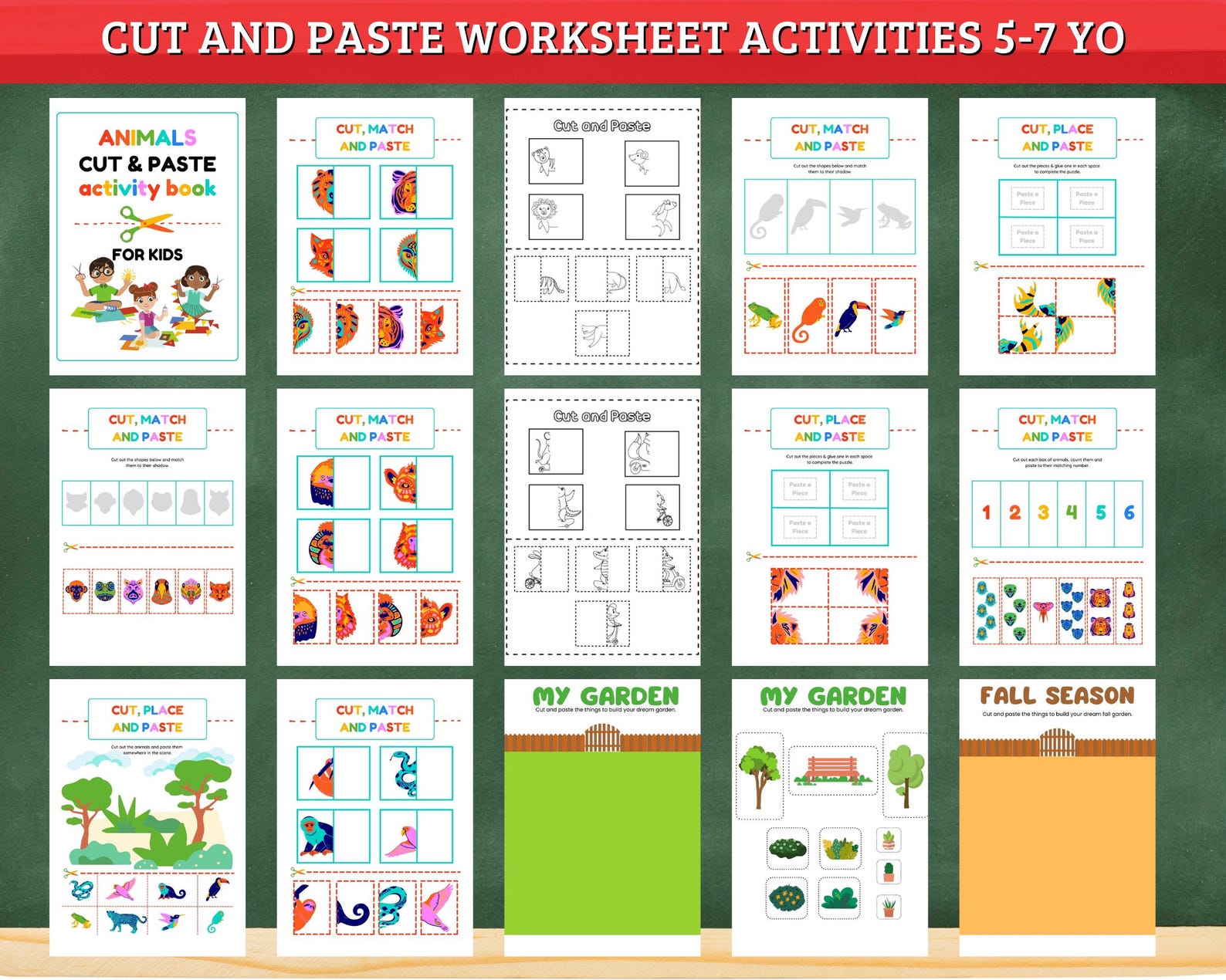 Cut and Paste Worksheet Activities Practice Sheets Cut and Glue ...