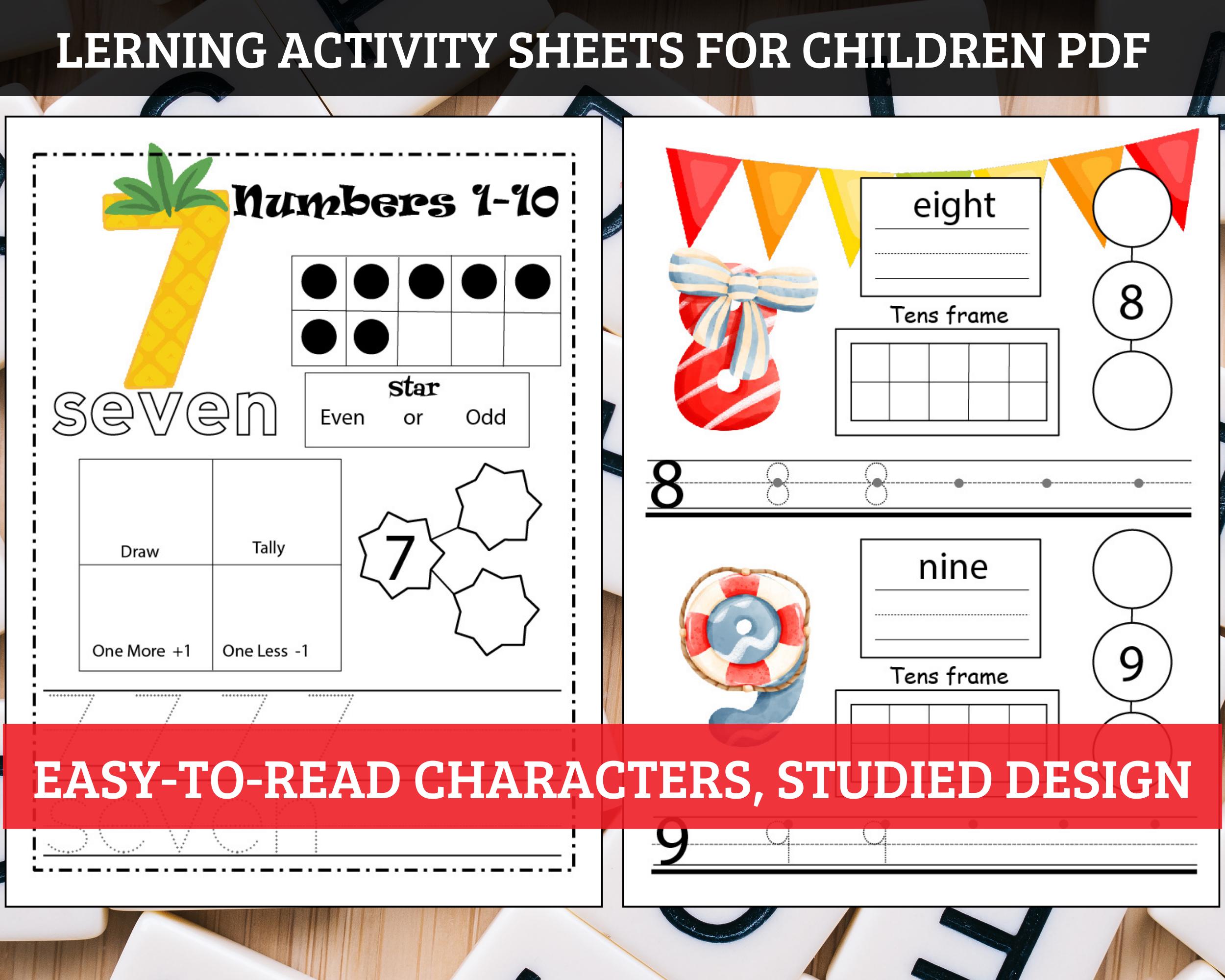 Counting to 10 Worksheets Counting to Ten Learning, Preschool Learn to ...