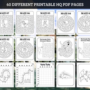 Dinosaur Game Printable Bundle, Dinosaur Activity Pages, Dinosaur ...
