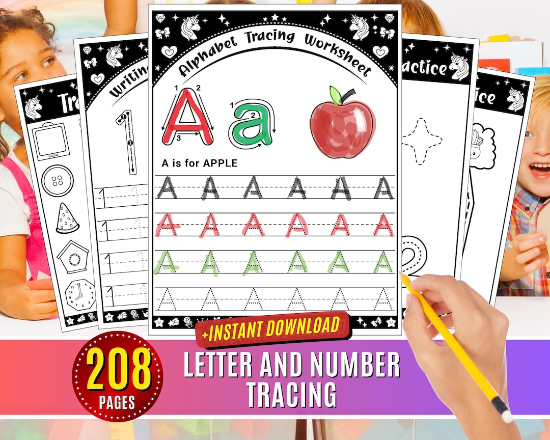 Alphabet Tracing Sheets Traceable Letter and Number Activities ...