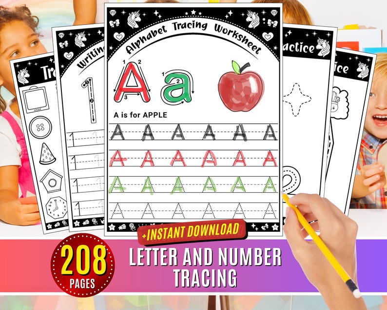 Alphabet Tracing Sheets Traceable Letter and Number Activities ...