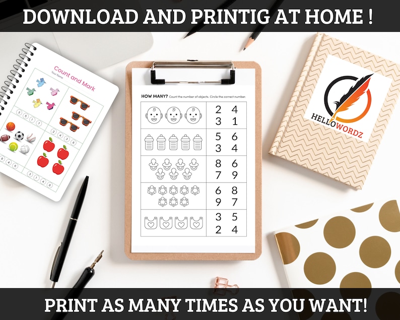 80 Counting Worksheet for Preschoolers Learn to Count Workbooks for ...