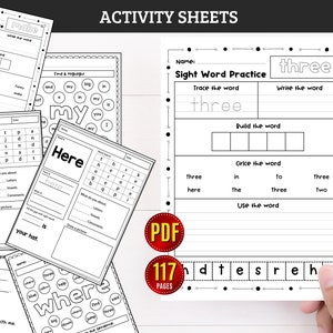 100 Sight Words for Preschool Activities Worksheets Kindergarten High ...