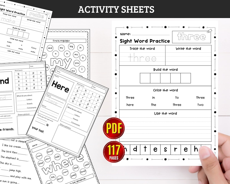 100 Sight Words for Preschool Activities Worksheets Kindergarten High ...