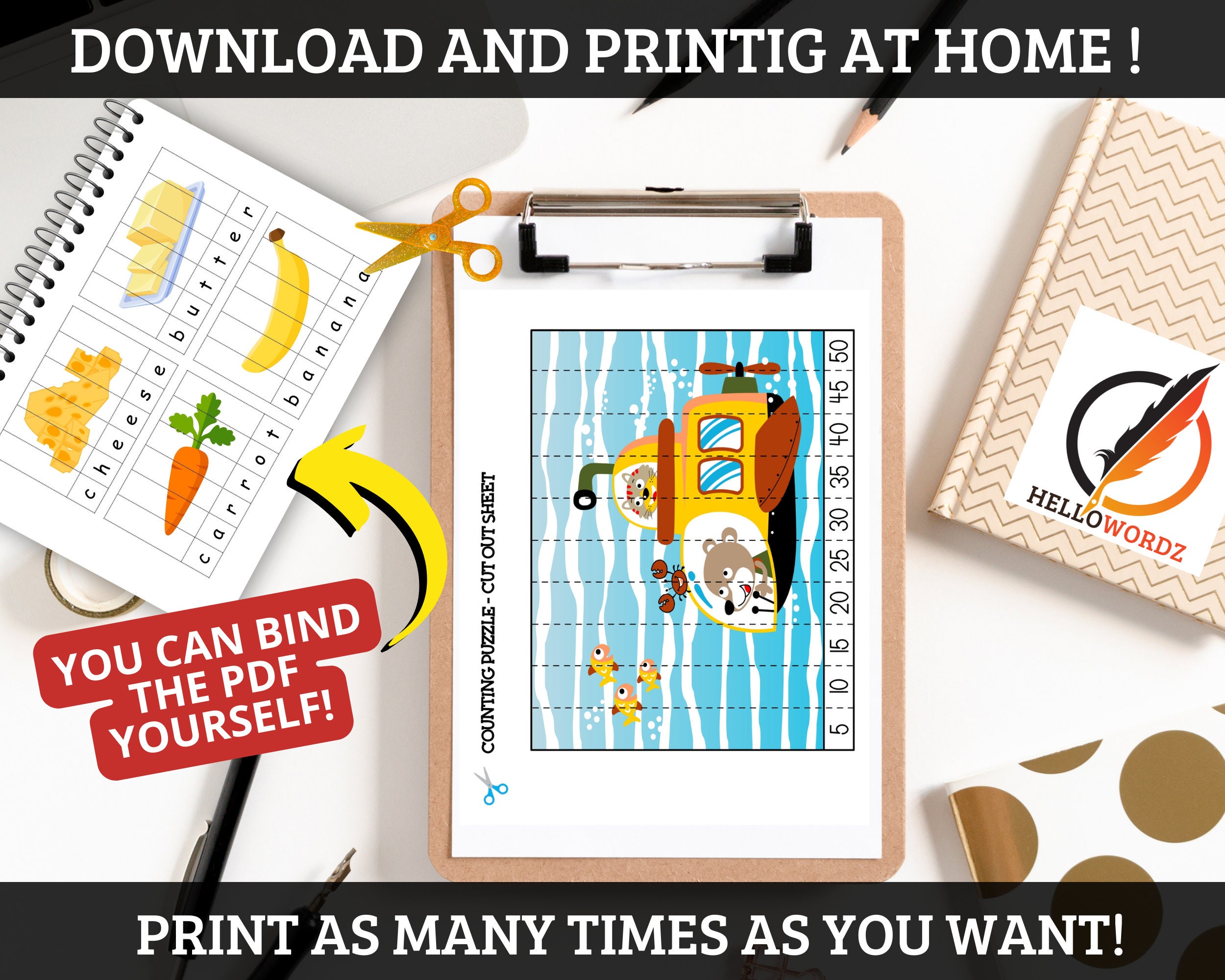 Preschool Learning Binder Printable Worksheets Educational Quiet Book ...